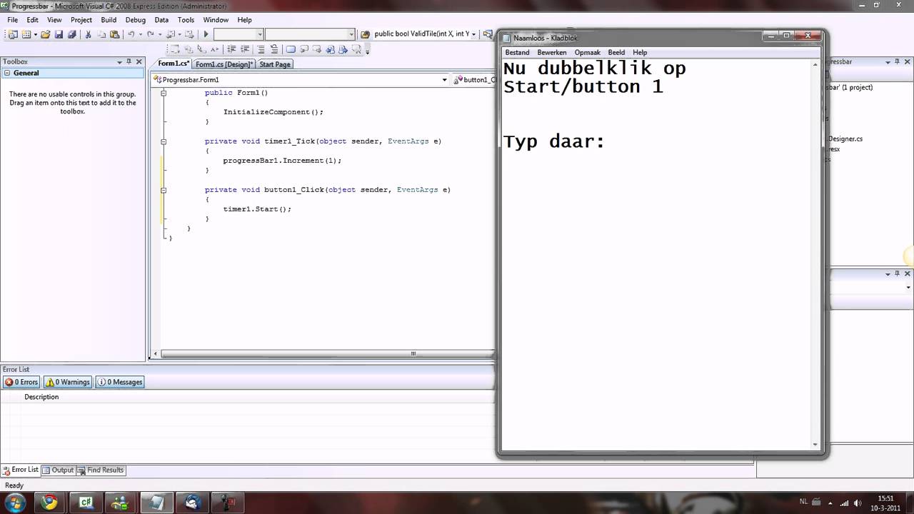 Visual C# 2008 Progressbar Tutorial - YouTube