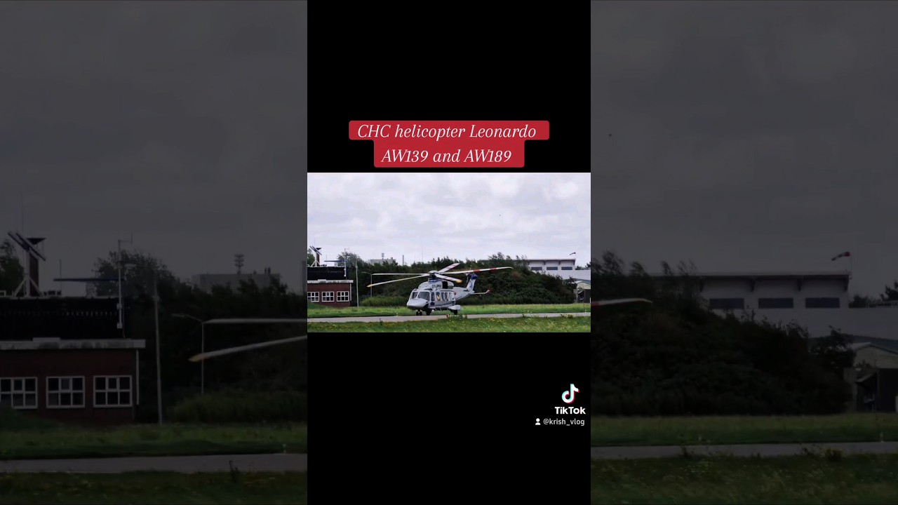 CHC helicopter Leonardo AW139 and AW189 landing in Den Helder Airport ...