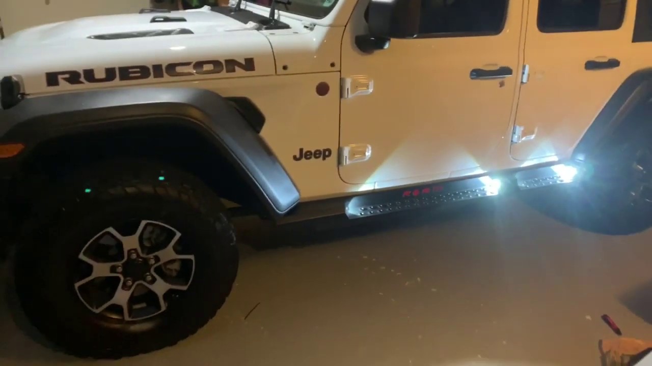 Step Lighting - Roam JL Wrangler Side Armor Steps - YouTube