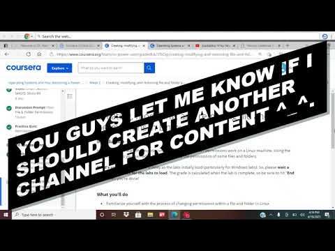 COURSERA help|Creating, modifying, and removing Folder permissions on Linux. PASS LABS FASTER ...