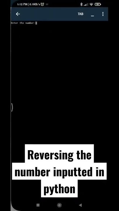 Reversing the inputted number in python......#python #programming - YouTube