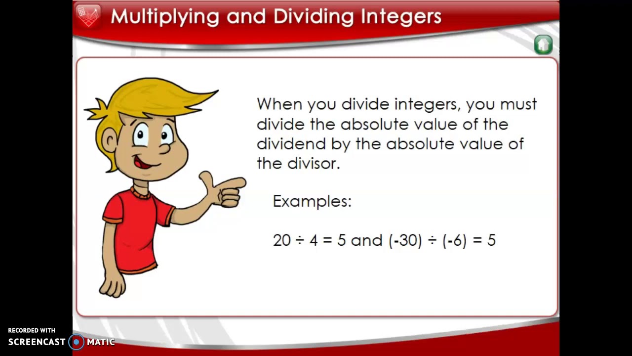 Multiplying and dividing integers - YouTube