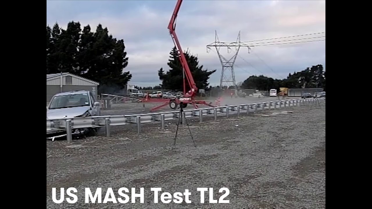 Caris PVC guardrail AASHTO MASH crash test - YouTube