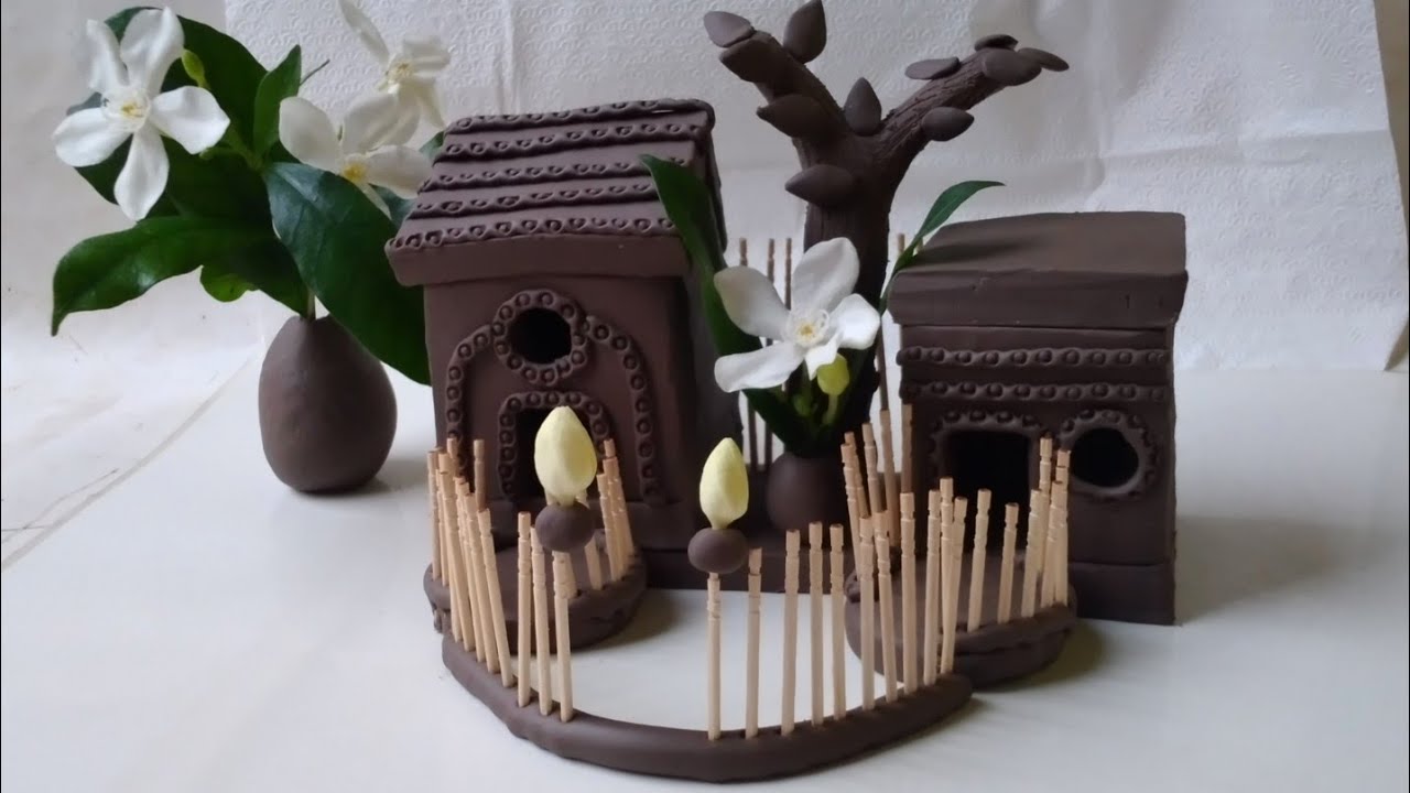 How to Make Clay House Small | Miniature Clay House | diy Miniature ...