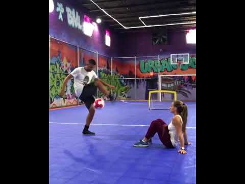 Amazing stunt at football - YouTube