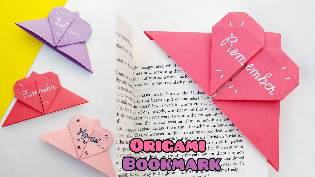 How to make bookmarks, heart bookmarks, paper bookmarks, corner ...