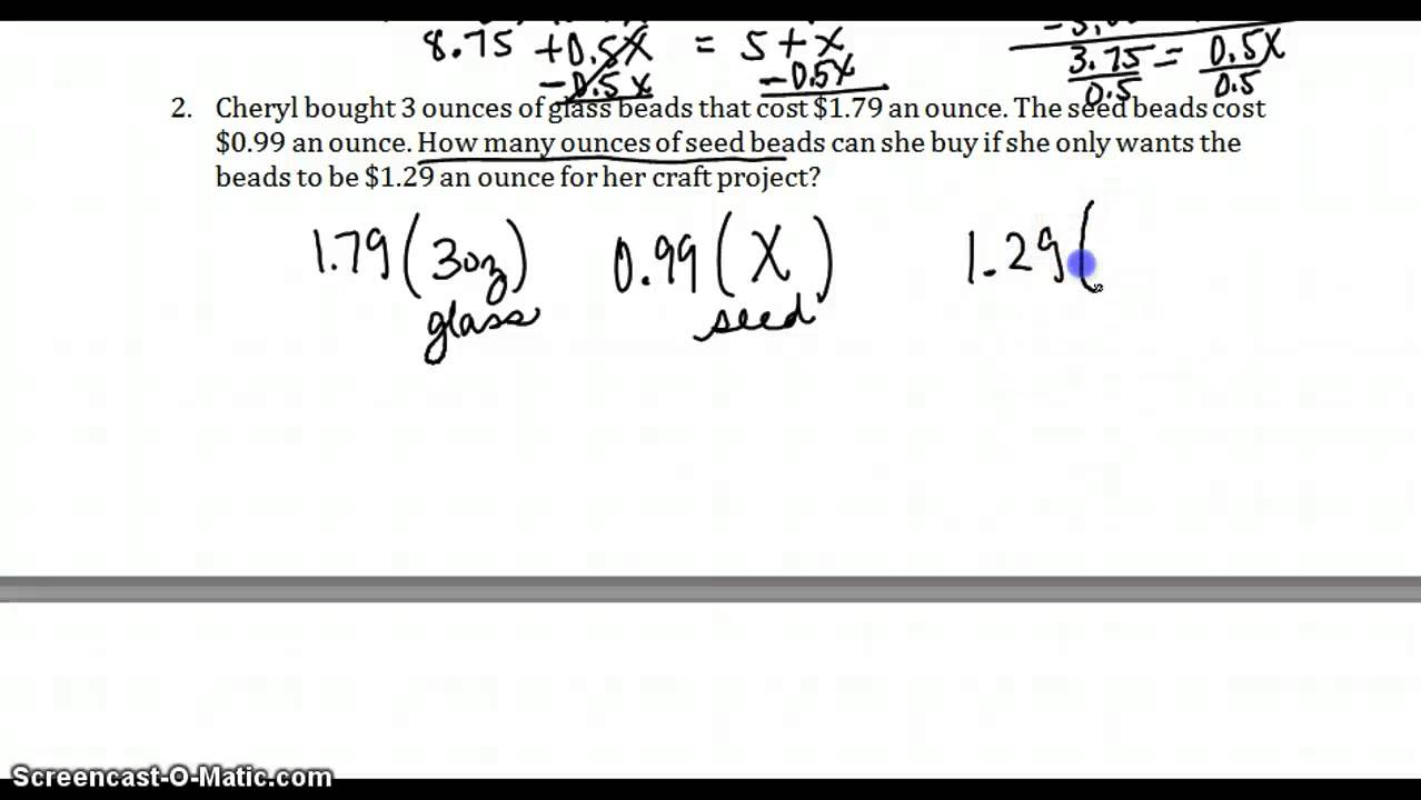 Algebra 2.9 PART 1 Weighted Averages - YouTube