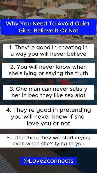 Why you need to avoid quiet girls. believe it or not! #relationship # ... Why you need to avoid quiet girls. believe it or not! #relationship # ...