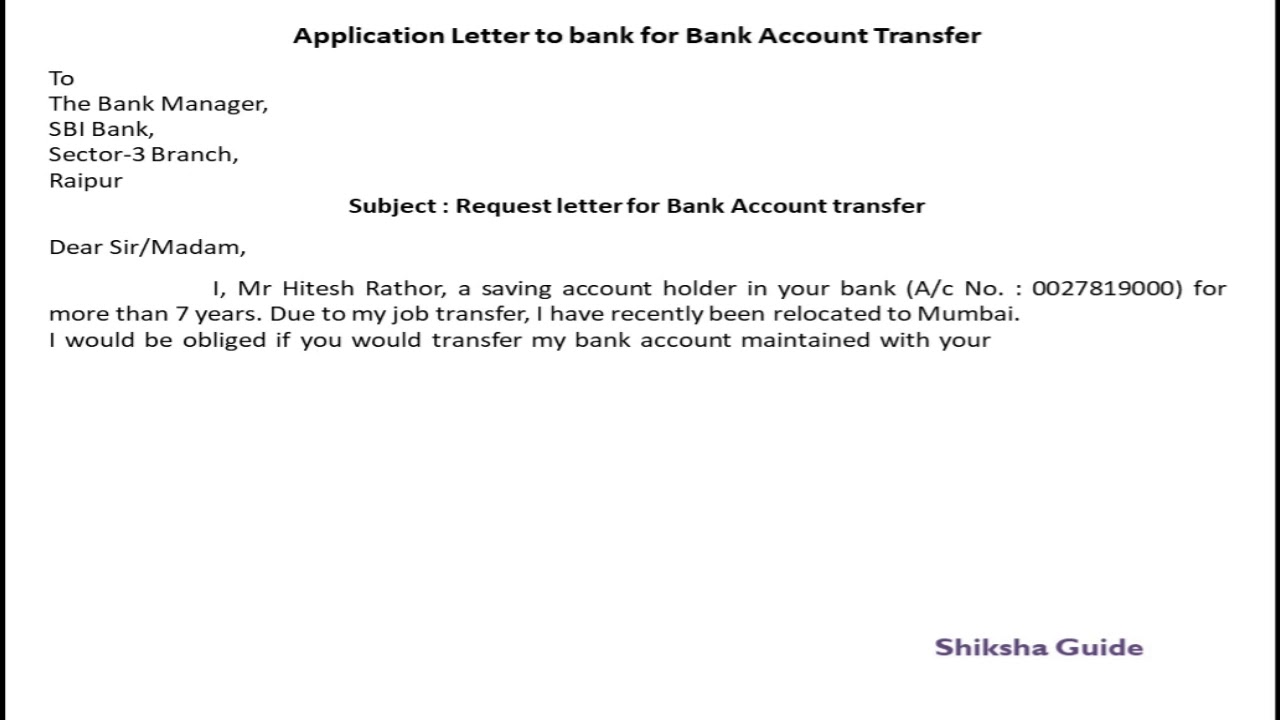 Application For Bank Account Transfer application-for-bank-account-transfer