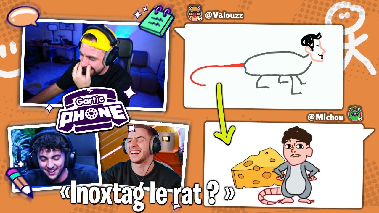 Je dois dessiner "Inoxtag le rat" sur Gartic phone (ahahhaha) - YouTube