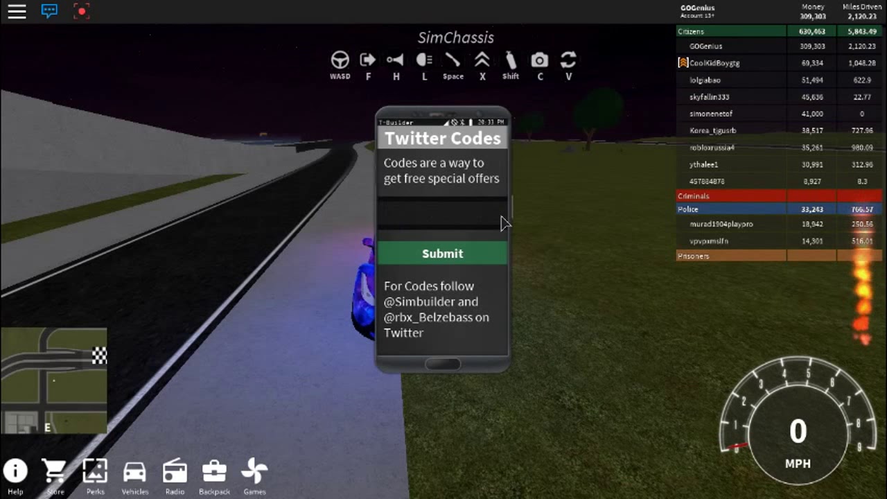CODES FOR VEHICLE SIMULATOR (old) - YouTube