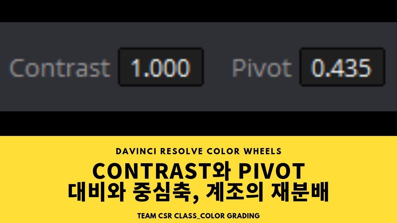 Contrast Pivot 대비와 중심축, 계조의 재분배 [다빈치 리졸브] [색보정] - YouTube