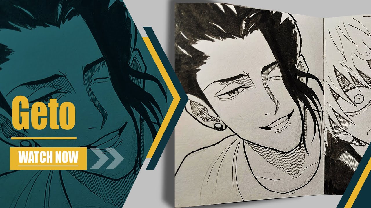How to draw Face (Geto) - Jujutsu Kaisen - YouTube