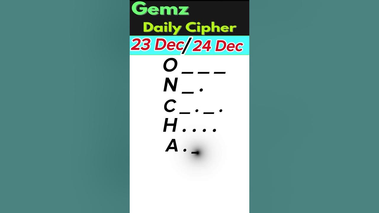 Gemz daily code today 23 December | gemz daily cipher codel gemz morse code 23 Dec #games #code# ...