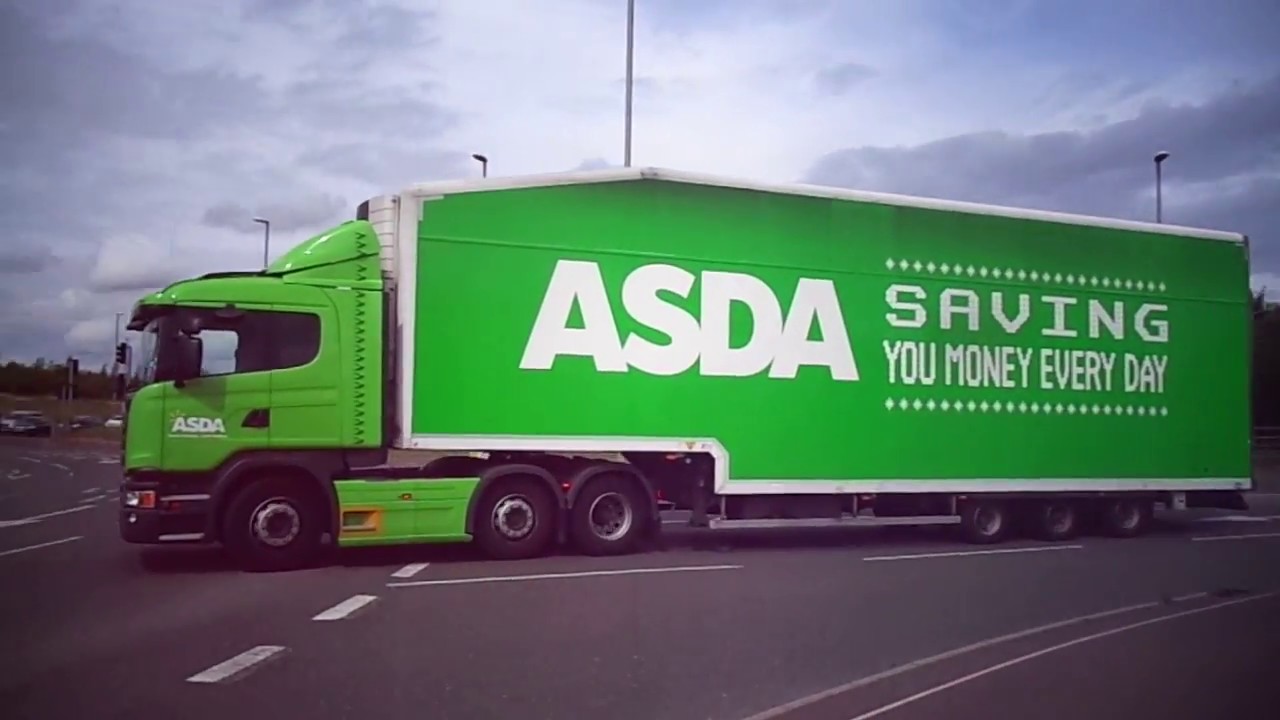 Green ASDA scania on the move - YouTube