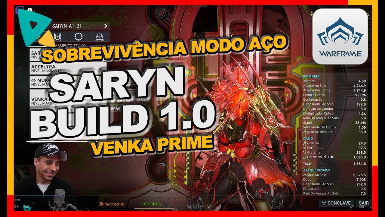 Warframe Saryn Build 1.0 para Sobrevivência no modo Aço + Venka Prime ...