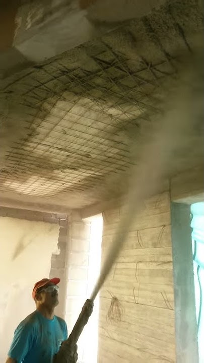 Ενισχυση πλακας οροφης με εκτοξευομενο σκυροδεμα Gunite στο Ηρακλειο