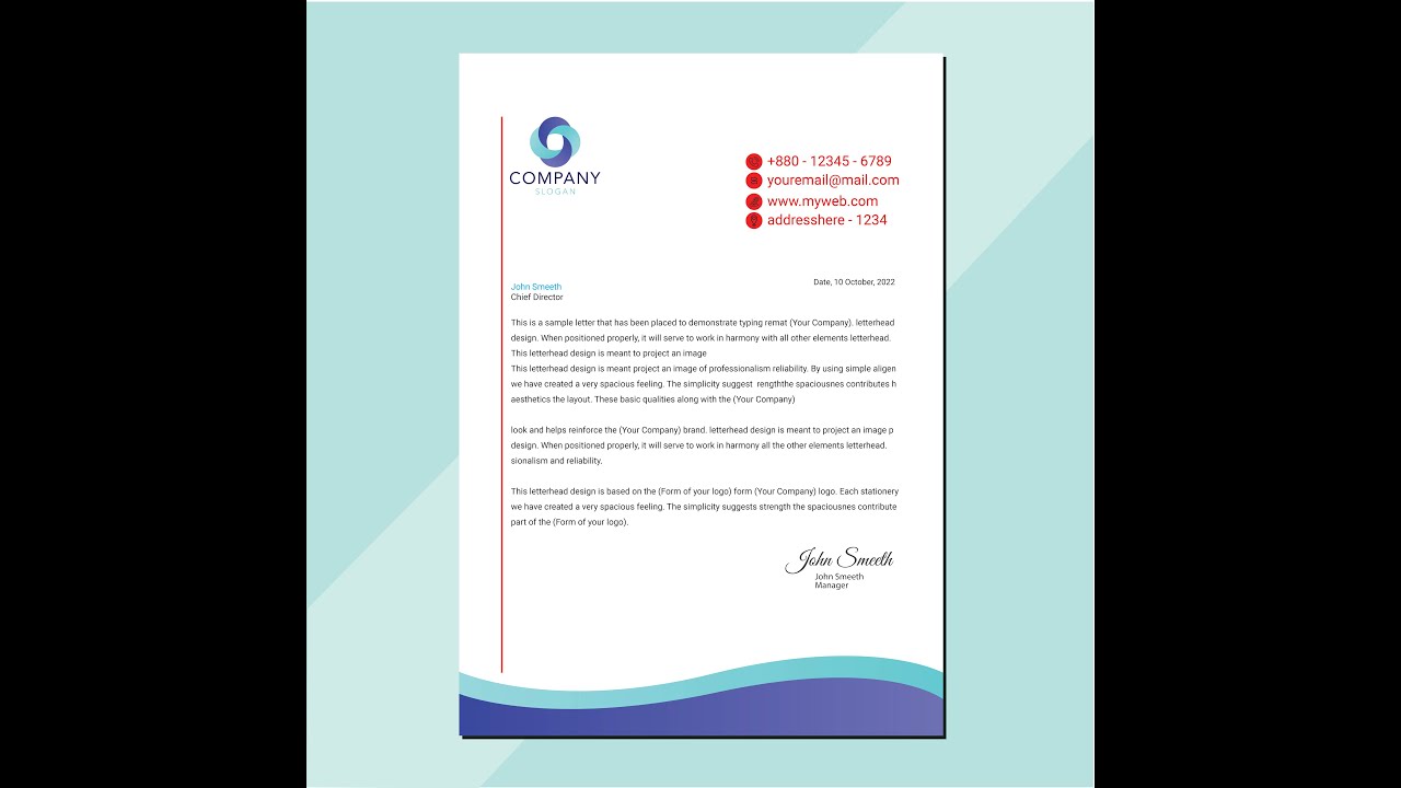 letterhead design (adobe illustrator).How to make letterhead design ...