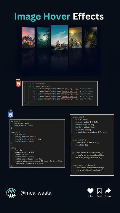 Image Hover Effect using Html and Css #shorts #viral #mcawaala - YouTube
