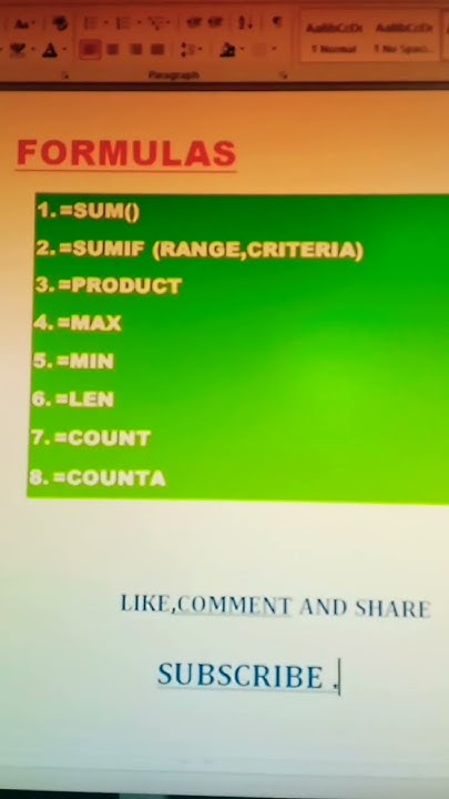 Excel Use Formula 👍🏻education Shortvideo Excel Exceltips Trendingshorts Explorepage Youtube