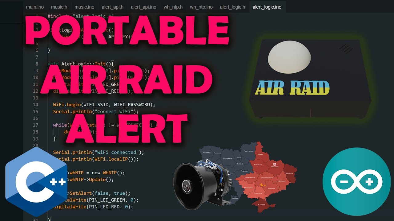 A Portable Air Raid Alert Device (built on ESP32 with a custom 3D ...