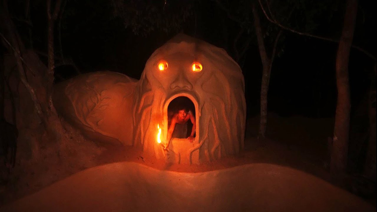 Survival Camping Building Incredible Fastest Circle Mud House and ...