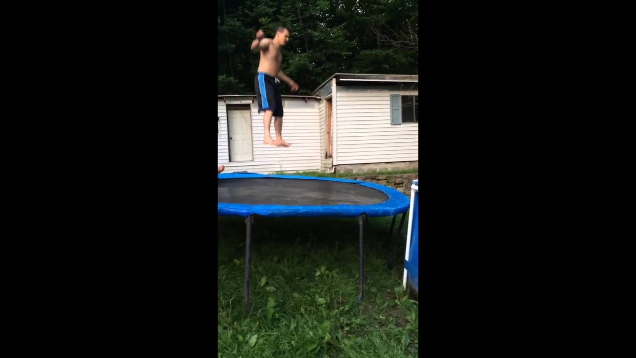 450 Flip from Trampoline into Pool! - YouTube