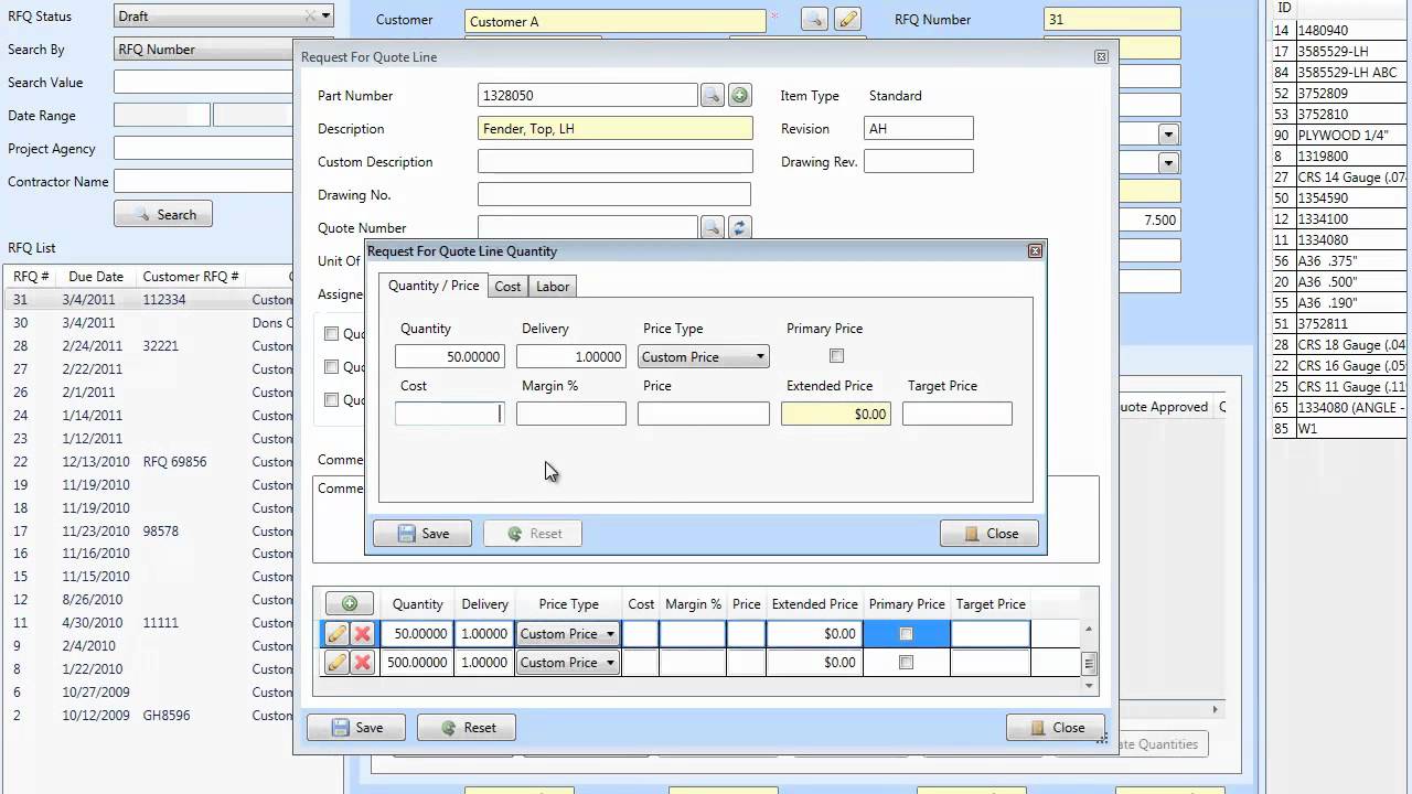 RFQ Line Items Introduction. - YouTube