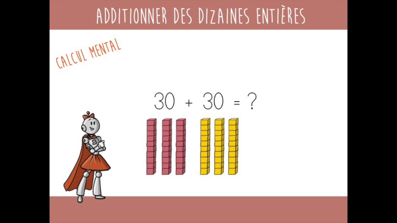 3 Calcul mental de Robotine et Tirobot Additionner des dizaines ...