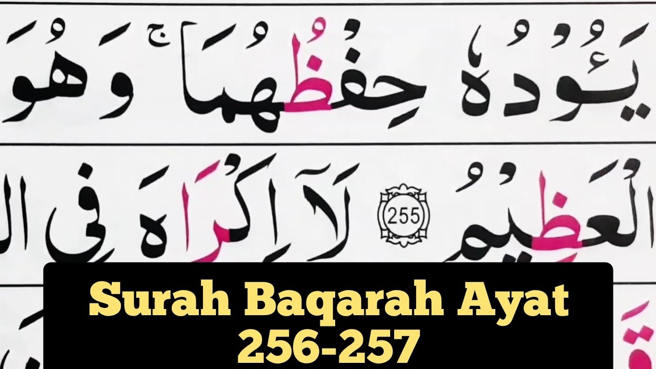 Surah Al Baqarah Ayat 256-257 | Word To Word With Tajweed | Translation ...