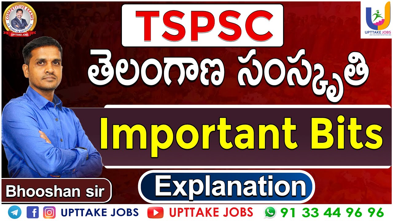 Telangana Culture Important Bits Explanation | TSPSC | GROUP-1 | GROUP-II | GROUP-IV | UPTTAKE ...