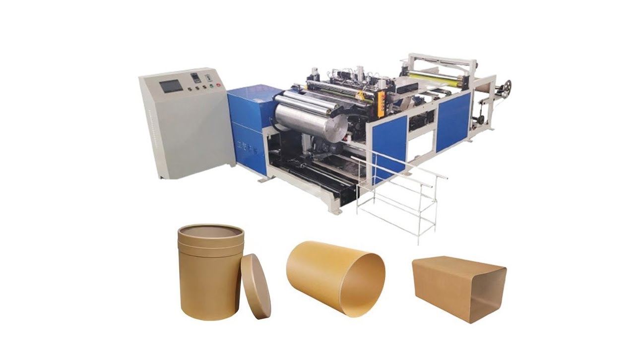 Automatic paper barrel rolling machine fiber drum machine - YouTube
