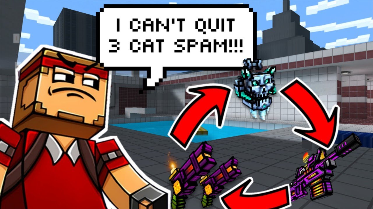 First time playing 3 CAT spam in a week - Pixel Gun 3D (1.6.7.0) - YouTube