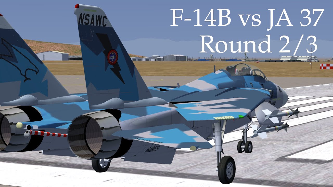 [FlightGear] F-14B vs JA 37 - Fox 2 - Round 2 / 3 [Dogfight] - YouTube