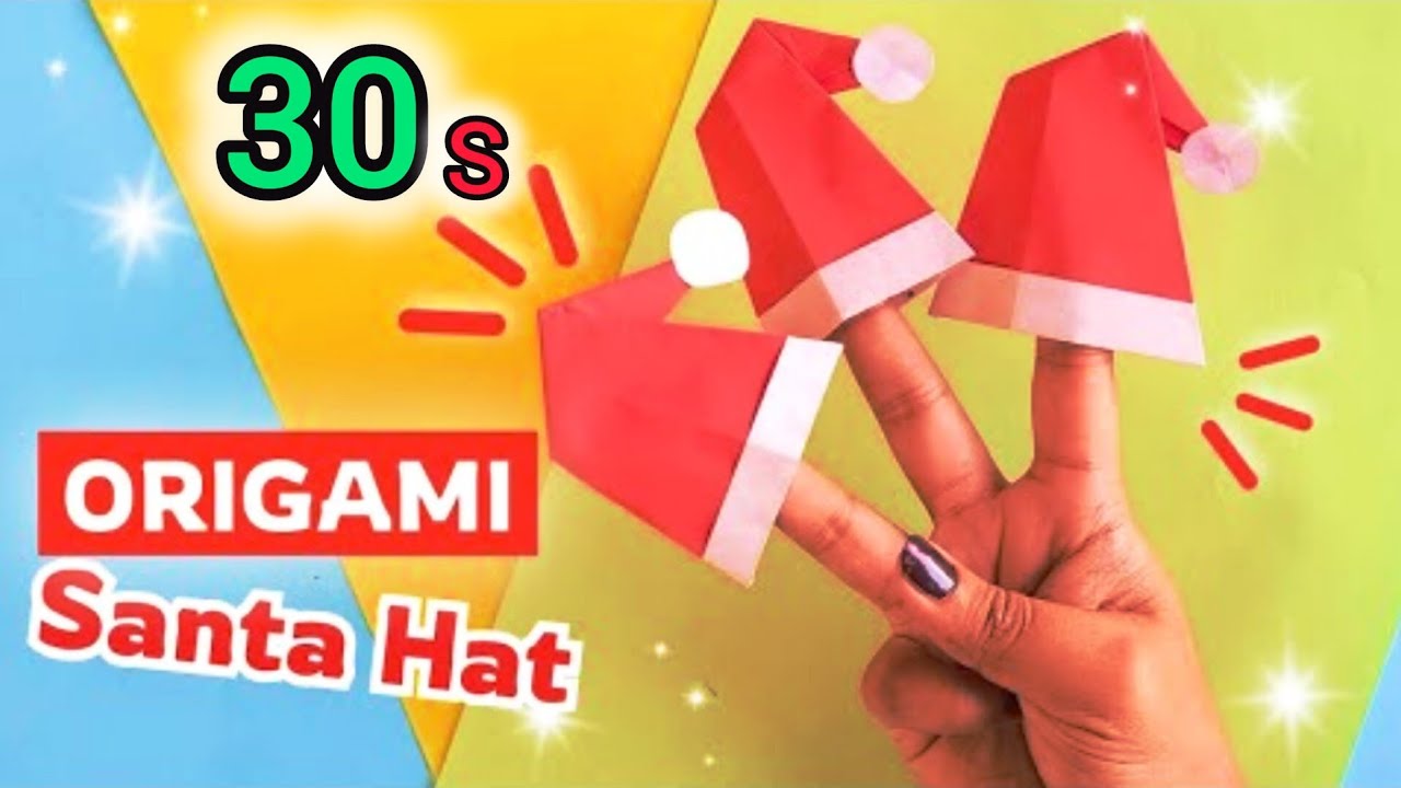 "Origami Christmas Hat: Easy DIY Tutorial for Festive Headwear! Under ...