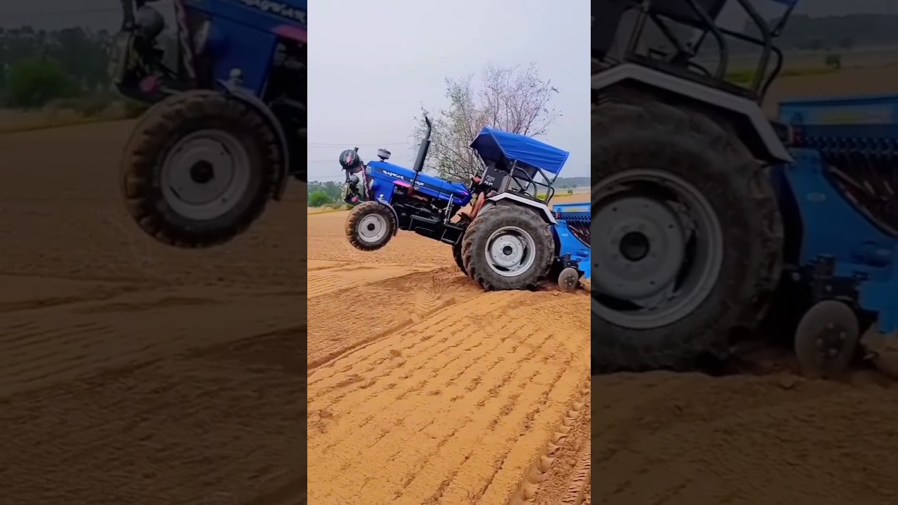 Modified Powertrac euro 55 tractor stunt status - YouTube