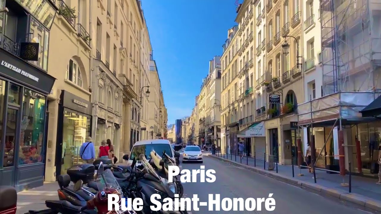 Paris city walks Rue Saint-Honoré Paris, France 4K - YouTube