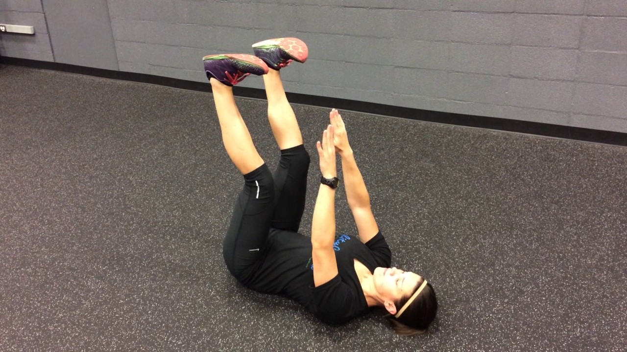 Supine Toe Tap Crunch - YouTube