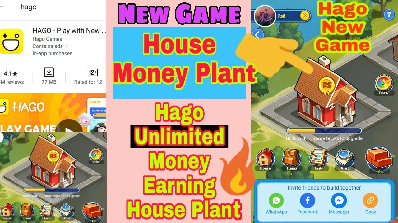 🔥Hago Game New House Money Plant | Hago Unlimited Money Earning House ...