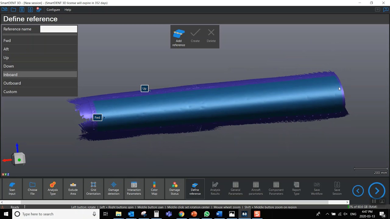 3D scanning of a dented/shining leading edge - YouTube
