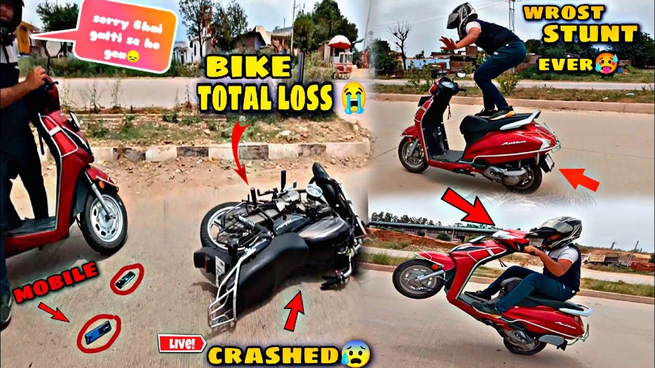 one person in j&k doing stunts on scooty😍// strome rider ne stunt k ...