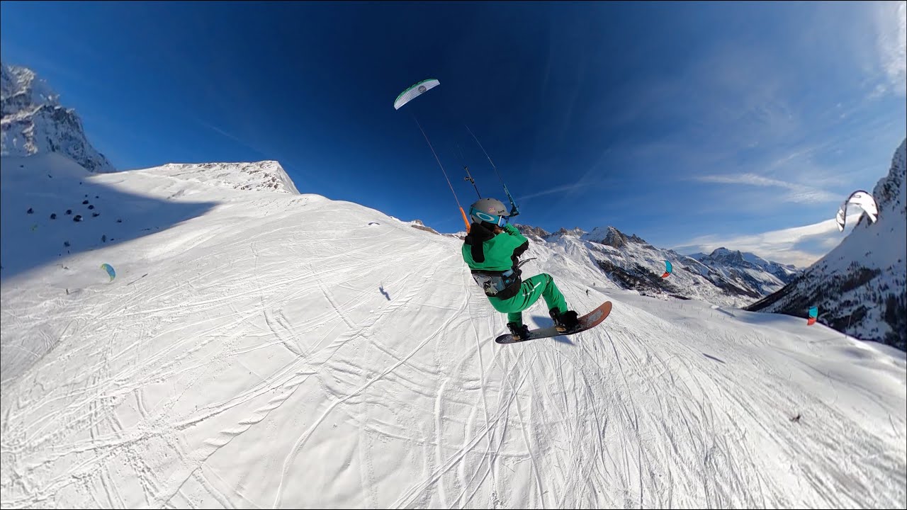 Snowkite glide to aerial loop - GoPro MAX + @SailVideoSystem mount ...