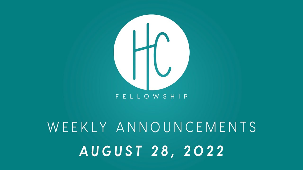 Announcements | August 28, 2022 - YouTube