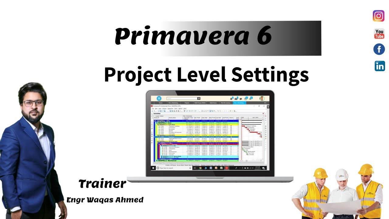 How to Set Primavera p6 Project Details Settings | Project Planning ...
