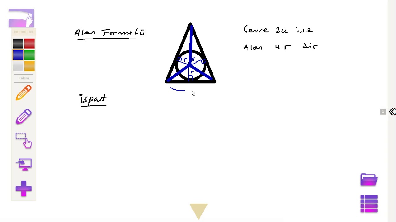 İÇ TEĞET ÇEMBER-ALAN FORMULÜ İSPAT - YouTube