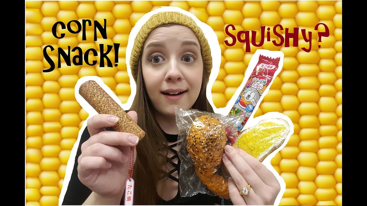 JAPANESE CORN SNACK SQUISHY? CHICKEN LEG SQUISHY?? - YouTube