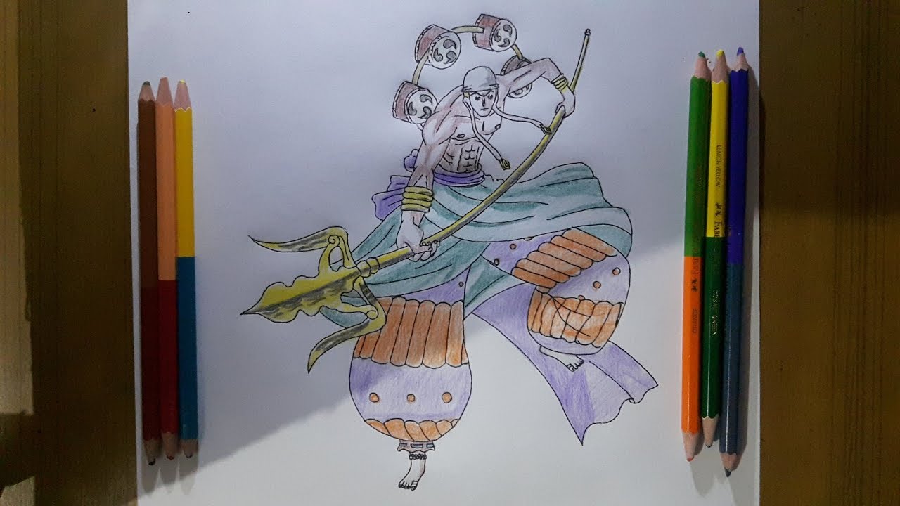 How To Draw And Color Enel - One Piece - Speed Drawing - Time Lapse ...