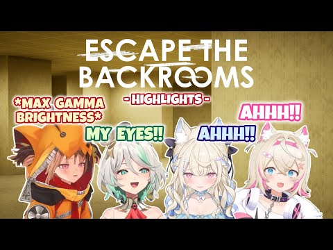 Gigi and FuwaMoco SCREAM For Their Life in The Backrooms!! With Cecilia The Backseater【 HIGHLIGHTS 】
