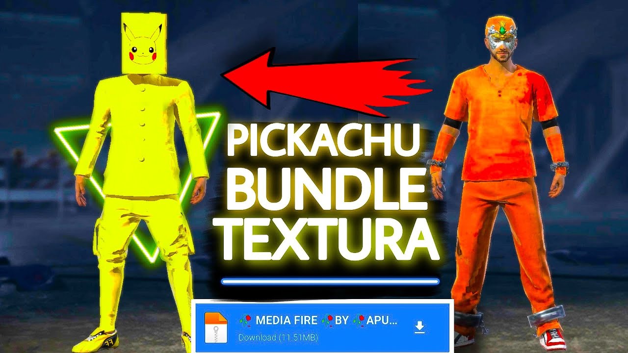 🔴 FREE FIRE PICKACHU TEXTURA PACK 🔴 PICKACHU GLITCH PACK 🔴 PICKACHU ...
