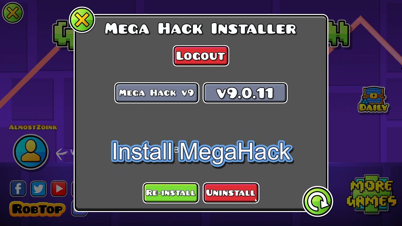 How To Get Mega Hack v9 for Geometry Dash (Updated) #megahack - YouTube